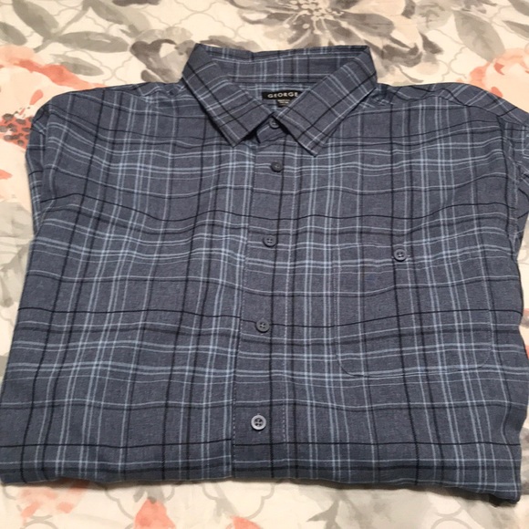 George | Shirts | George Blue Big And Tall Xlt Button Up Shirt | Poshmark